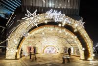 China China Factory Tunnel Lighting Motif Sculpture Metal Wedding Arch Decoration Event Christmas Halloween Lighting for sale