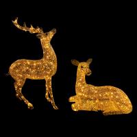 China Customizable IP65 3D Sculpture Reindeer Steel Acrylic Outdoor Christmas Festive Theme Decorations for Landscape for sale