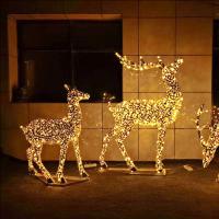 China Customizable IP65 3D Sculpture Reindeer Steel Acrylic Outdoor Christmas Festive Theme Decorations for Landscape for sale