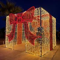 China IP65 Waterproof Outdoor Light Sculpture for Wedding Decoration Creative Christmas & Halloween Giant Landscape Christmas Gift Box for sale