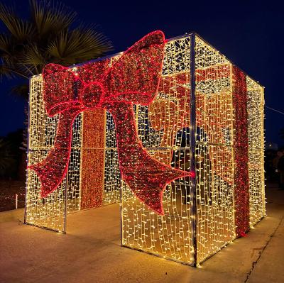China IP65 Waterproof Outdoor Light Sculpture for Wedding Decoration Creative Christmas & Halloween Giant Landscape Christmas Gift Box for sale