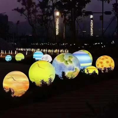 China Galactic Series 3D Illuminated Mars Solar PVC Garden Lights IP67 Waterproof Art Decor for sale