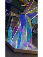China Glowing Acrylic Prism Sculpture With Multicolor Lights For Commercial Space Decoration for sale