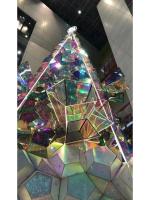 China Glowing Acrylic Prism Sculpture With Multicolor Lights For Commercial Space Decoration for sale