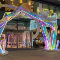 China Glowing Acrylic Prism Sculpture With Multicolor Lights For Commercial Space Decoration for sale