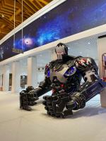 China Giant Glowing Mech Panda Sculpture | Kinetic LED FRP Panda Art for Theme Park & Commercial Plaza for sale