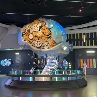 China Mechanical Brain - Kinetic Interactive Sculpture for Tech Spaces & Corporate Environments | Custom Industrial Art Installation for sale