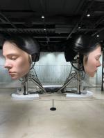 China Cultural Center Robotic Art Interactive Mechanical Face For Public Art Spaces for sale