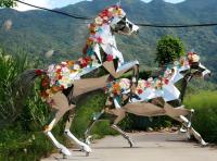 China Large Dynamic Horse Statue Outdoor Decor Shiny Stainless Steel Sculpture for sale