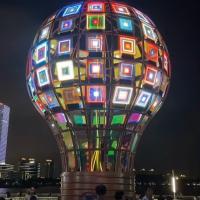 China Interactive Light Web Installation For International Light Festivals Custom Large Scale Responsive Network Sculpture for sale