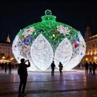 China Large scale Light Sculpture with dynamic stainless steel design and color shifting effects perfect for mall decoration and display for sale