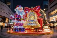 China Large scale Light Sculpture with dynamic stainless steel design and color shifting effects perfect for mall decoration and display for sale