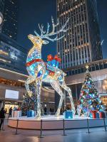 China 3D Christmas Hologram Tower - Cutting-Edge Stainless Steel Tech Art for Commercial Use for sale