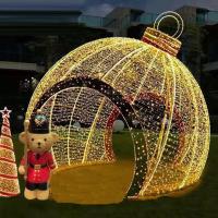 China Metal Craft Light Sculpture Giant Archway Outdoor Christmas Ornament with Waterproof LED Lights for Street Commercial Decoration for sale