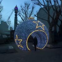 China Metal Craft Light Sculpture Giant Archway Outdoor Christmas Ornament with Waterproof LED Lights for Street Commercial Decoration for sale
