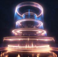 China Multicolor LED Light up Circular Waterfall Fountain, Modern Outdoor Tiered Water Feature with Pump for sale