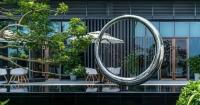 China High Grade Stainless Steel Circular Art Grand Scale Installation For Palatial Estates for sale