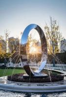 China Polished Stainless Steel Circle Monument Grand Statement Piece For Hotel Atriums for sale