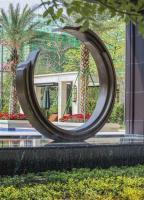 China Polished Stainless Steel Circle Monument Grand Statement Piece For Hotel Atriums for sale
