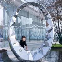 China Eco Friendly Modern Stainless Steel Sculpture With Brush Technique Interactive Design for sale