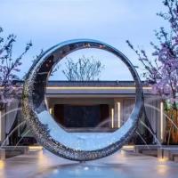 China Architectural Stainless Steel Ring Installation Statement Piece For High End Commercial Spaces for sale
