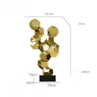 China Hotel Lobby Living Room Stainless Steel Ornaments  Abstract Metal Decorations Aisle Entrance Large Floor Art Sculpture for sale