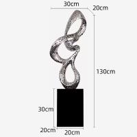 China Hotel Lobby Living Room Stainless Steel Ornaments  Abstract Metal Decorations Aisle Entrance Large Floor Art Sculpture for sale