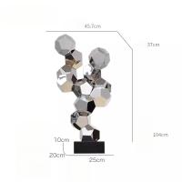 China Hotel Lobby Living Room Stainless Steel Ornaments  Abstract Metal Decorations Aisle Entrance Large Floor Art Sculpture for sale