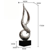 China Hotel Lobby Living Room Stainless Steel Ornaments  Abstract Metal Decorations Aisle Entrance Large Floor Art Sculpture for sale