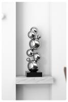 China Minimalist Modern Sphere Niche Desktop Geometric Stainless Steel Sculpture Artwork Model House Living Room Decoration Ornaments for sale
