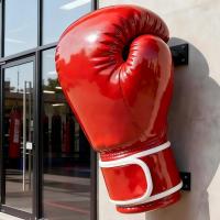 China Giant Red Resin Modern Handicraft Boxing Glove Wall Mount for sale