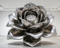 China Custom Stainless Steel Lotus Flower Sculpture Art Installation Outdoor Decorative Modern Garden Yard Decoration for sale