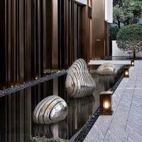 China Custom Stainless Steel Lotus Flower Sculpture Art Installation Outdoor Decorative Modern Garden Yard Decoration for sale