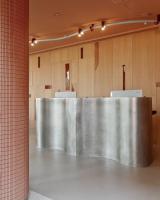 China 3D Water Ripple Texture Stainless Steel Custom Sculpture Bar Counter For Restaurant for sale