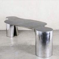 China 3D Water Ripple Texture Stainless Steel Custom Sculpture Bar Counter For Restaurant for sale