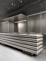 China 3D Water Ripple Texture Stainless Steel Custom Sculpture Bar Counter For Restaurant for sale