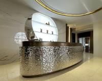 China 3D Water Ripple Texture Stainless Steel Custom Sculpture Bar Counter For Restaurant for sale
