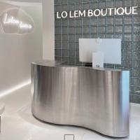 China Custom Geometric Water Wave Stainless Steel Bar Art Furniture for sale