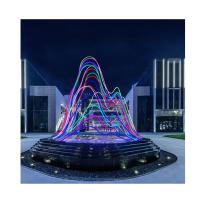 China Vivid Yellow Stainless Steel Ribbon Outdoor Sculpture Spiraling For Park Garden for sale