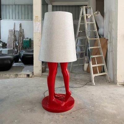 China Viral Red Leg Shaped Resin Sculpture Handmade Flower Theme Fashion Custom Home Decor for sale