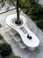 China Custom Minimalist Sculpture Tree Benches For Hotels Real Estate Developments Tree Bench for sale