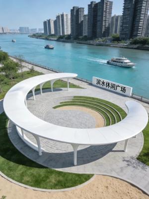 China Sculptural Curve Shade Pergolas For Luxury Real Estate Enhance Hotel Gardens Residential Plazas for sale