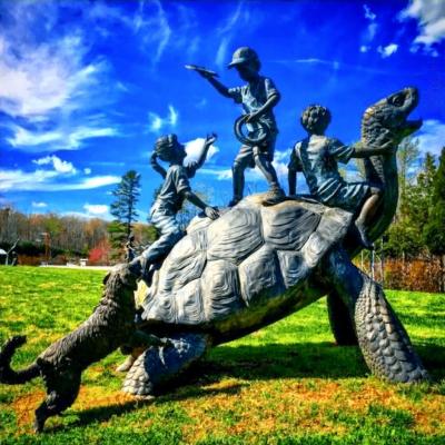 China Custom Outdoor Home Garden Decorative Large Cast Brass Child Copper Bronze Children for sale