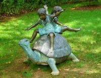 China Custom Outdoor Home Garden Decorative Large Cast Brass Child Copper Bronze Children for sale