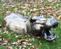 China Outdoor Park Decor Copper Metal Hippo Statue Sculpture Outdoor Bronze Animal Sculpture Metal Crafts for sale