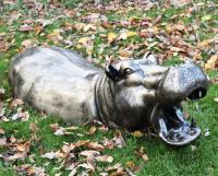 China Outdoor Park Decor Copper Metal Hippo Statue Sculpture Outdoor Bronze Animal Sculpture Metal Crafts for sale