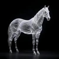 China Transparent resin sculpture outdoor realistic horse sculpture huge Park Theme for sale