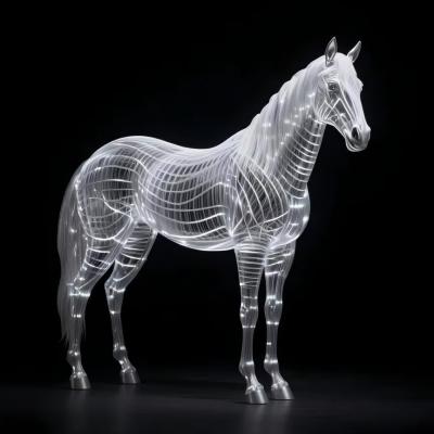 China Transparent resin sculpture outdoor realistic horse sculpture huge Park Theme for sale