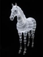 China Transparent resin sculpture outdoor realistic horse sculpture huge Park Theme for sale