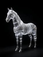 China Transparent resin sculpture outdoor realistic horse sculpture huge Park Theme for sale